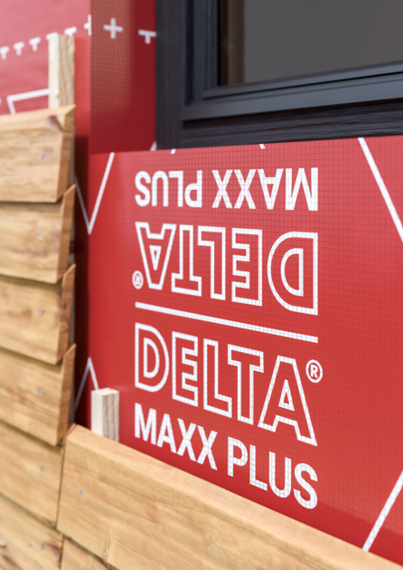 DELTA®-MAXX PLUS als gevelfolie achter gevelbekleding met gesloten voegen